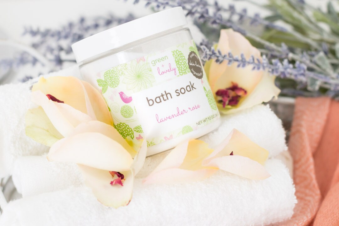 Calming Lavender Rose Bath Soak /// Calming Lavender Chamomile, Gentle ...