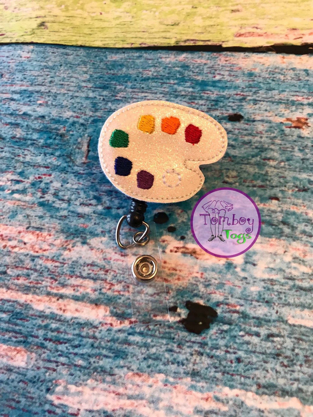 Paint Palette Pin or Badge Reel ID Holder - Etsy