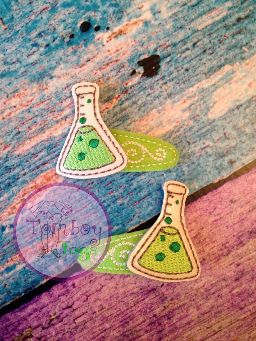 Science Flask Hair Clips - Etsy