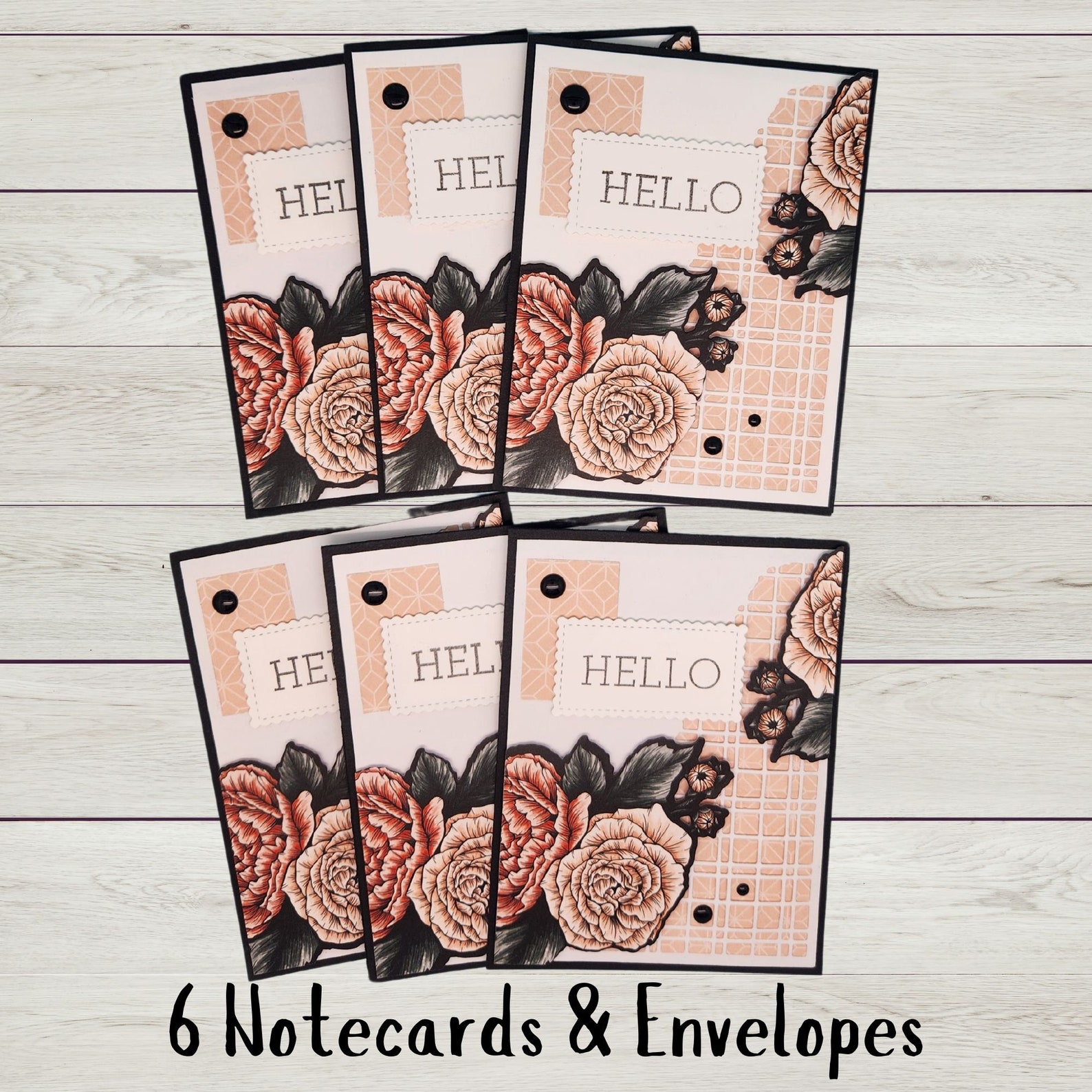 Stampin' up Favored Flowers Notecards Set, Handmade Notecards, 6 Cards, Floral Notecards ...