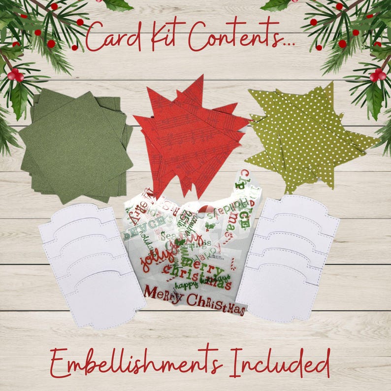 CARDS KIT, Happy Holly Days Paper Studio Christmas Cards Kit, Handmade ...