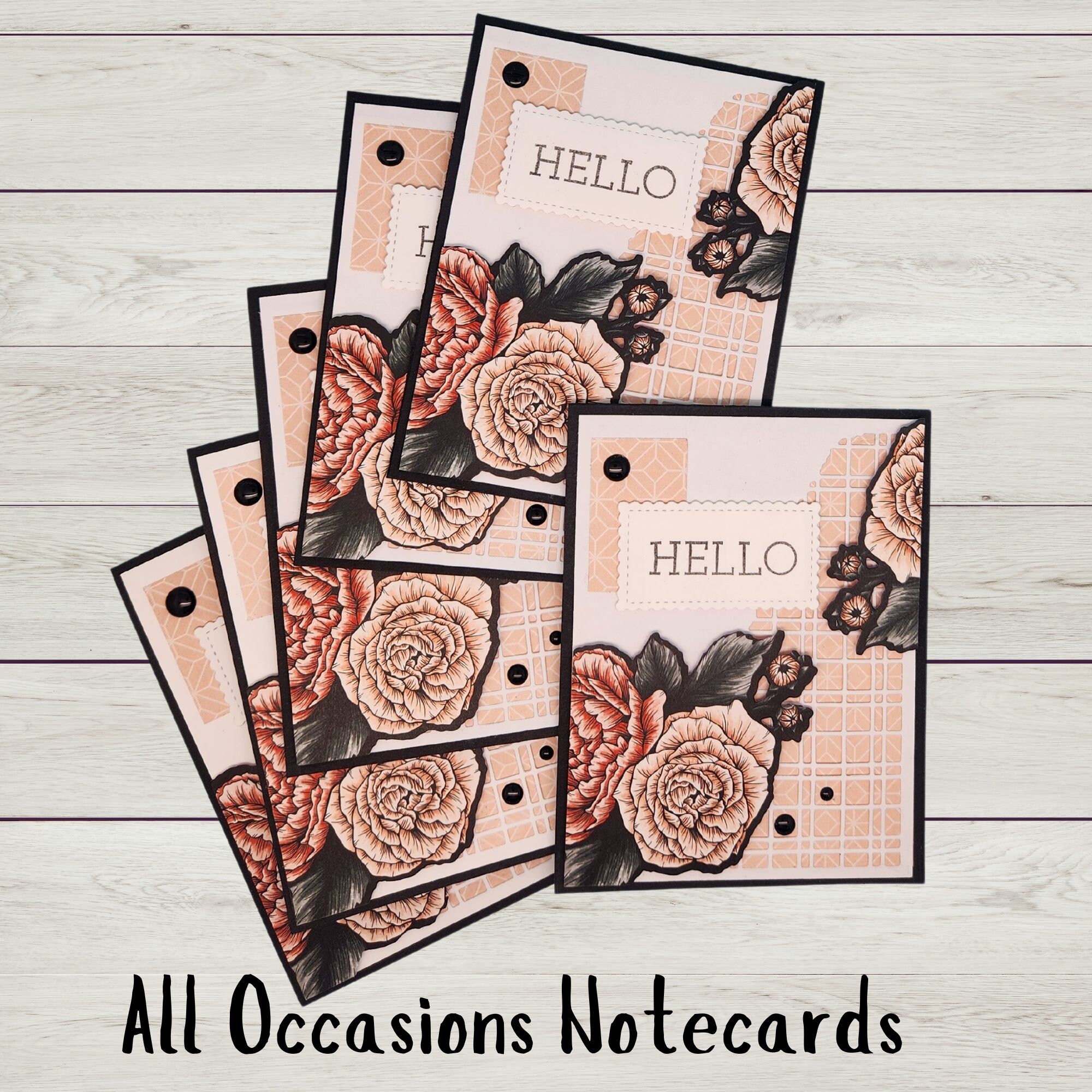 Stampin' up Favored Flowers Notecards Set, Handmade Notecards, 6 Cards, Floral Notecards ...
