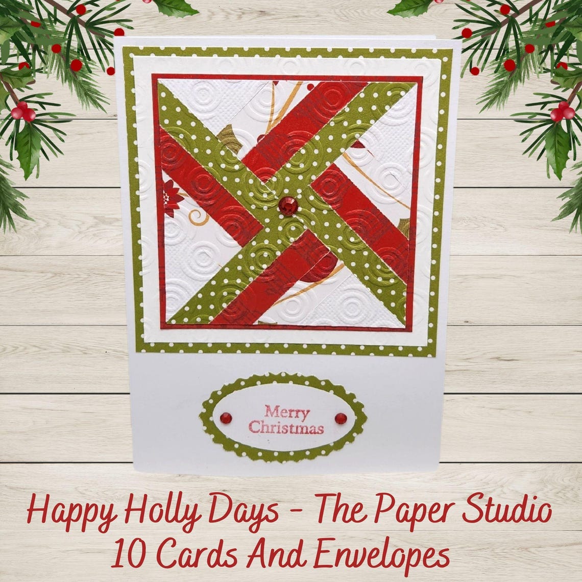 CARDS KIT, Happy Holly Days Quilt Cards, Paper Studio Christmas Cards ...