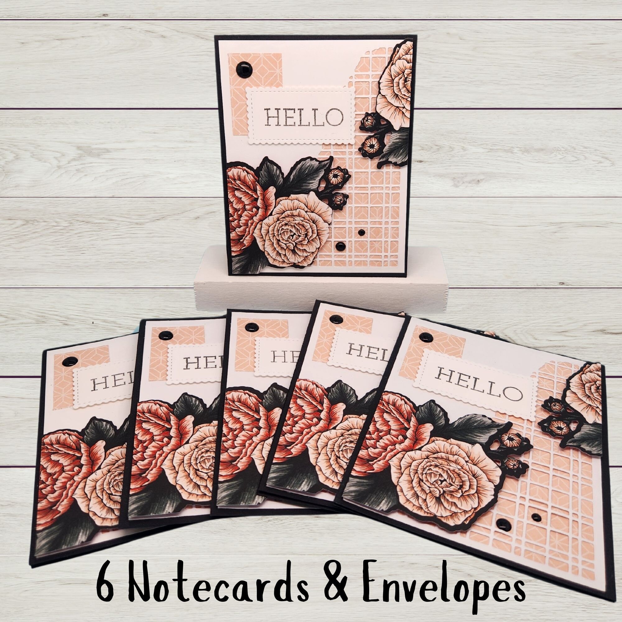 Stampin' up Favored Flowers Notecards Set, Handmade Notecards, 6 Cards, Floral Notecards ...