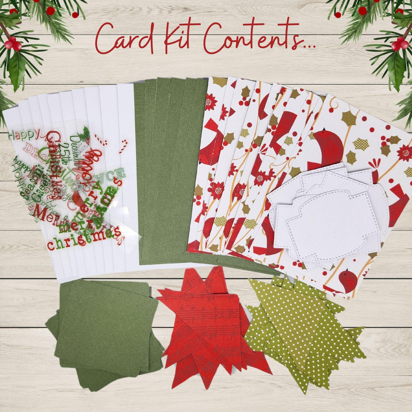 CARDS KIT, Happy Holly Days Paper Studio Christmas Cards Kit, Handmade ...