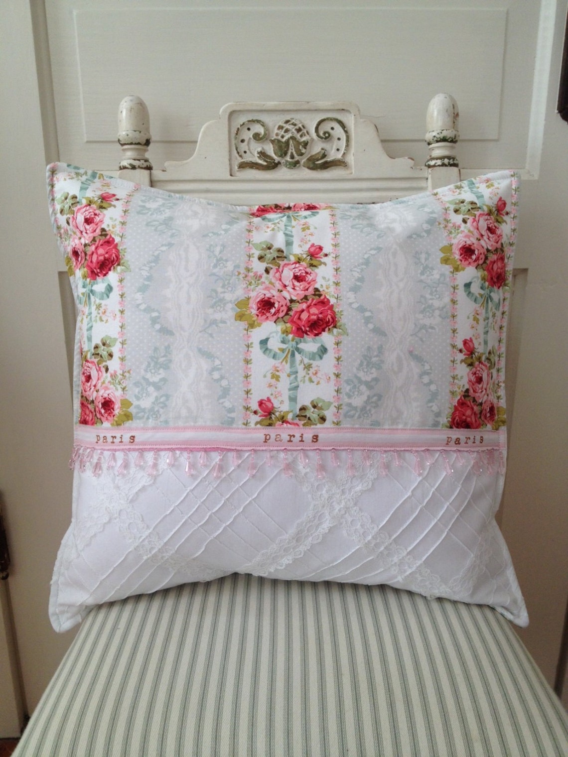 French Country, Shabby Chic, Paris Apartment Floral Pillow, Paris ...