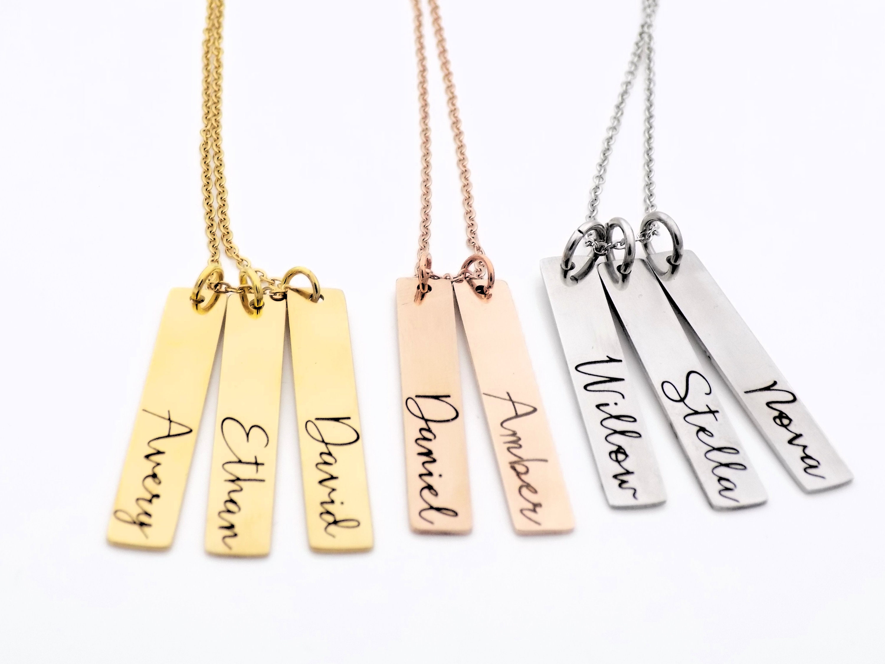 Custom Name Tag Necklace: Personalized Stainless Steel Charm, Laser ...