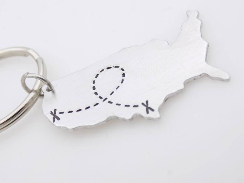 USA Map Keychain State Key Chain Long Distance Friends - Etsy
