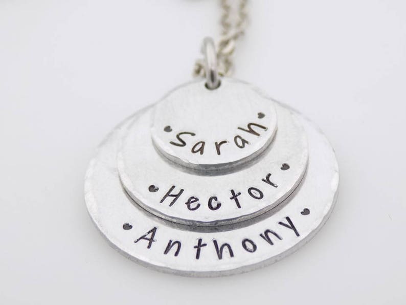 Personalized Hand Stamped Stacking Name Necklace Custom With - Etsy