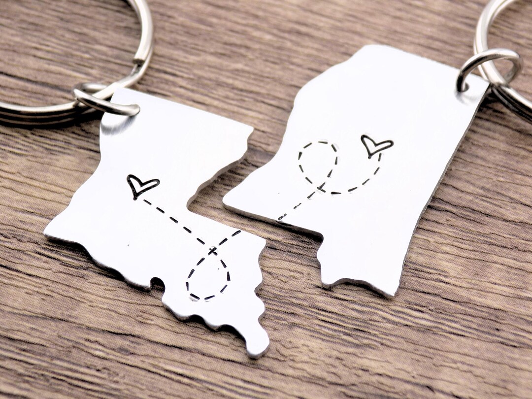 Long Distance State Map Gift - Custom With Your 2 Locations - Long ...