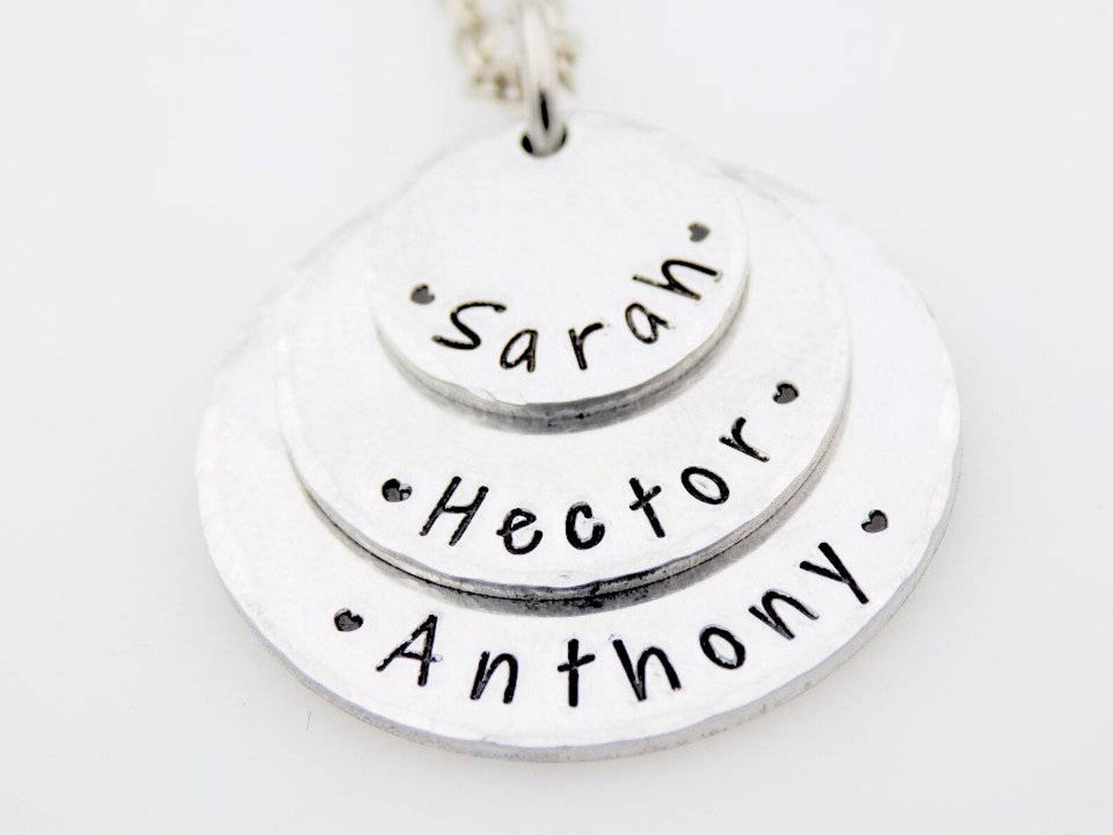 Personalized Hand Stamped Stacking Name Necklace Custom with | Etsy