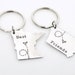 Best Friends Map Custom Long Distance Friendship State Key Chain Set of ...