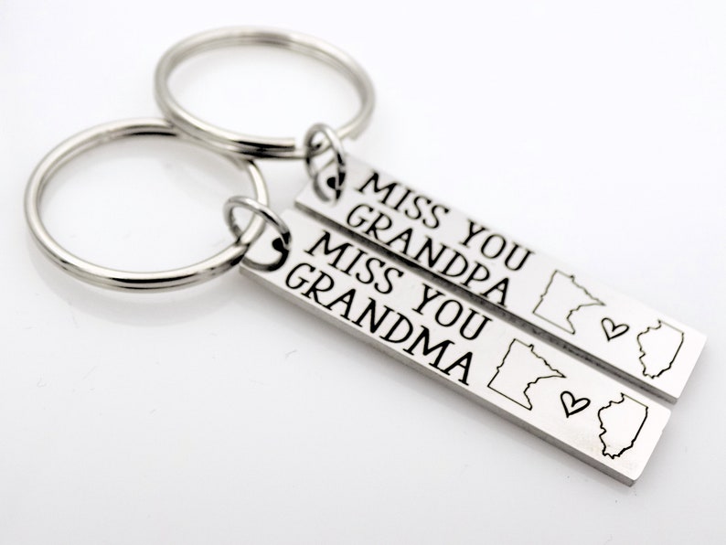 Gift for Grandparents - Long Distance Family Keychain Set - Etsy