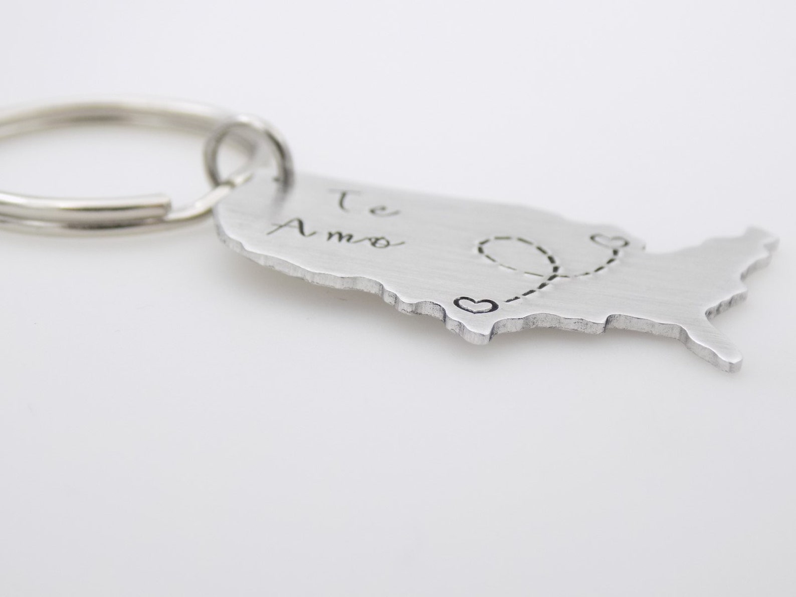 Custom USA Keychain Choose Your Phrase and Your 2 States - Etsy