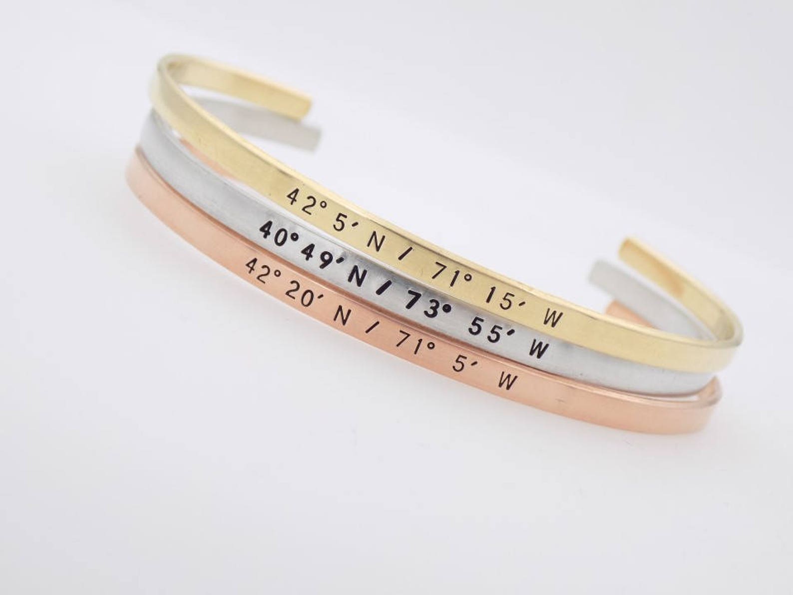 Custom Coordinate Jewelry Dainty Thin Adjustable Cuff - Etsy