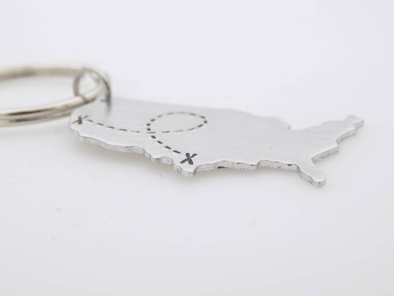 USA Map Keychain State Key Chain Long Distance Friends - Etsy