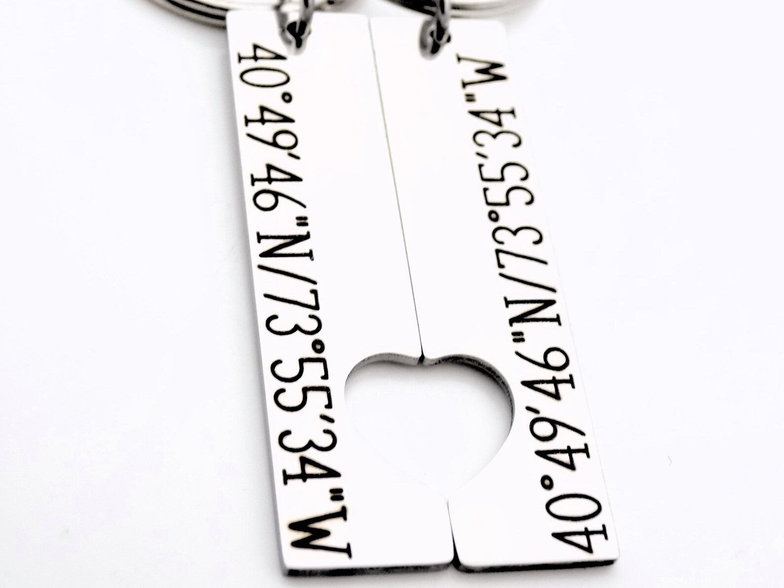Custom Coordinates Keychains Matching Set of 2 - Etsy