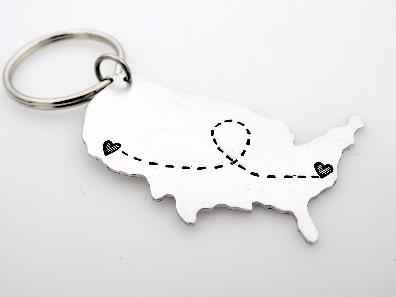 USA Map Keychain Long Distance Relationship Keychain - Etsy
