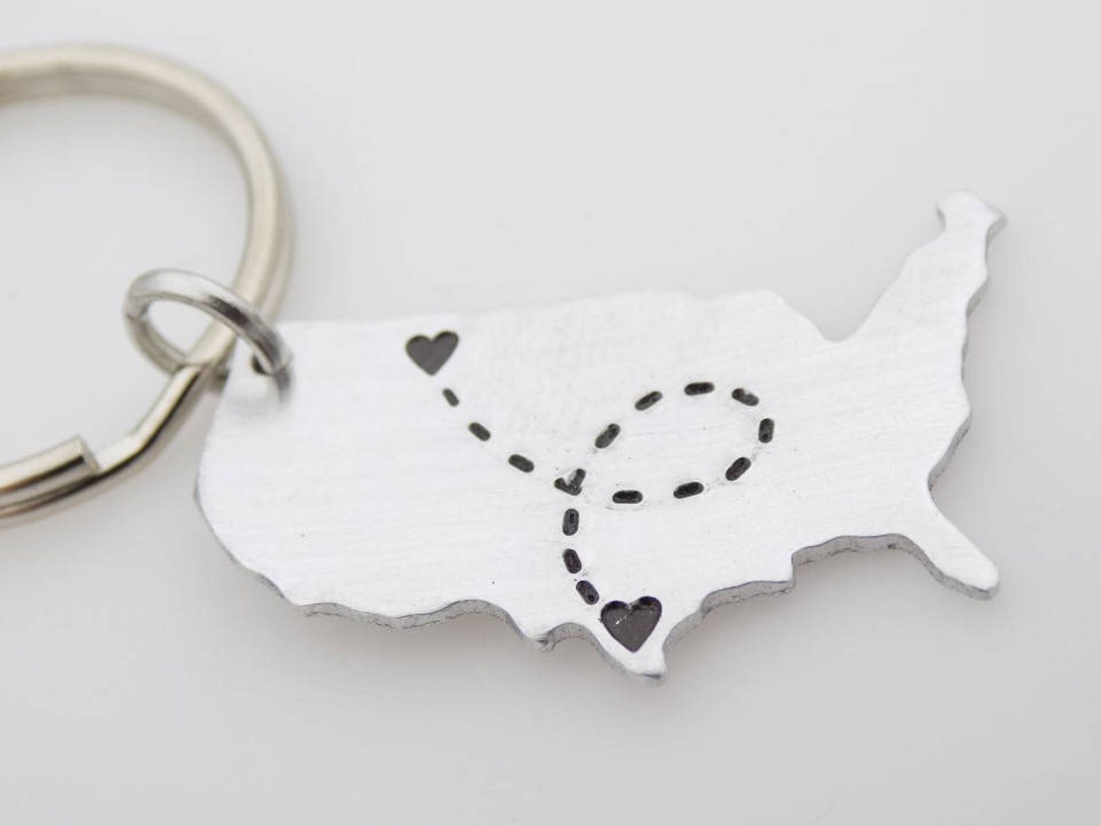 USA map keychain Long Distance Relationship keychain Choose | Etsy
