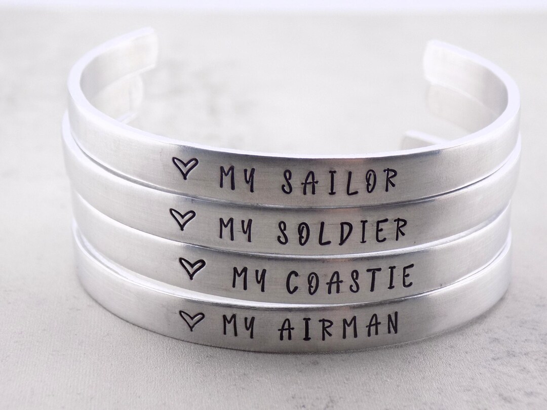 Choose Your Custom Military Cuff Made of Handstamped Adjustable ...
