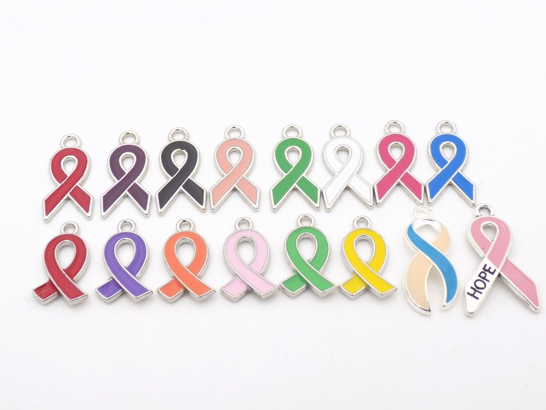 Cancer Ribbon Charms Charm Addon - Etsy