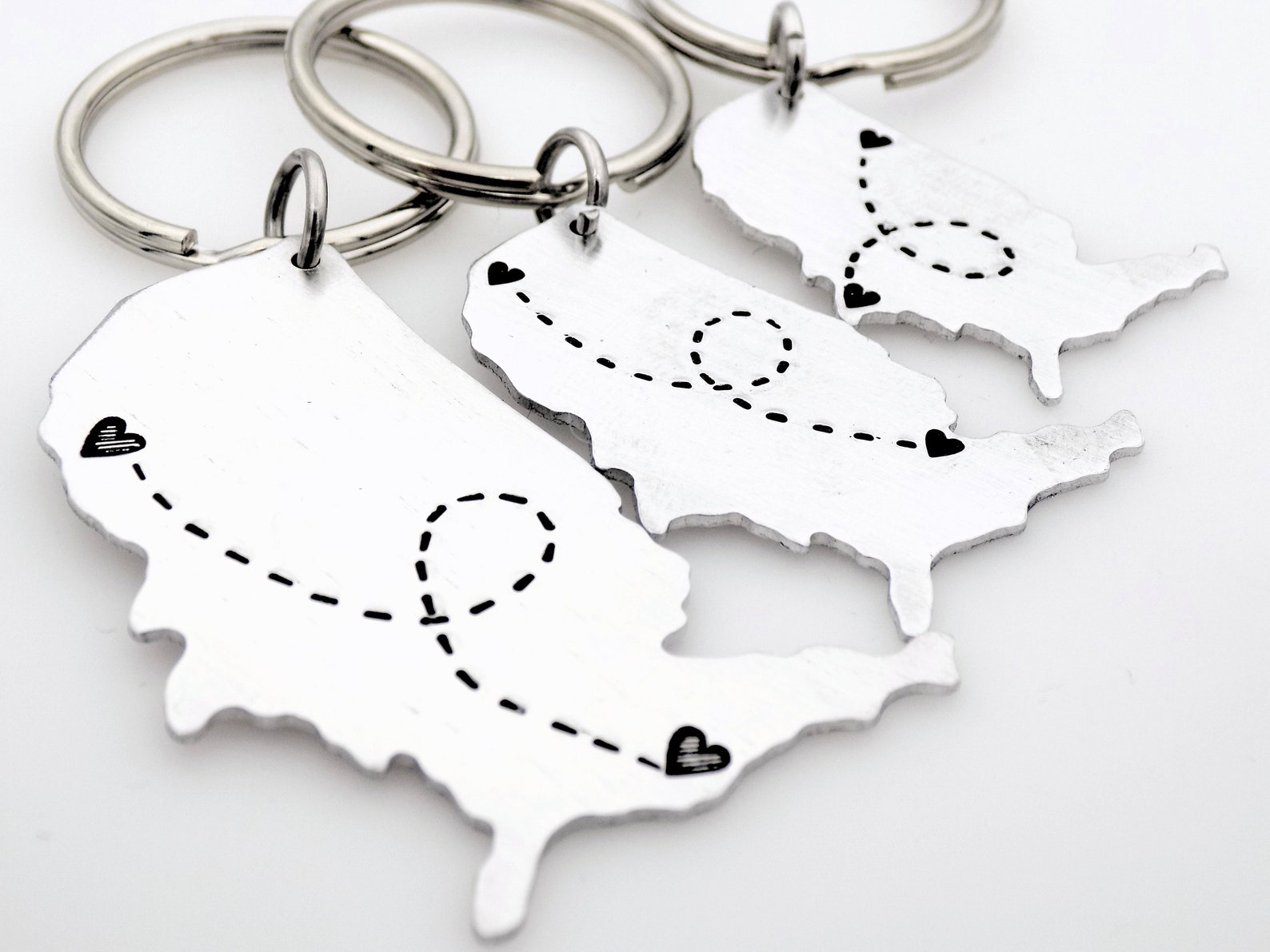 USA Map Keychain Long Distance Relationship Keychain - Etsy