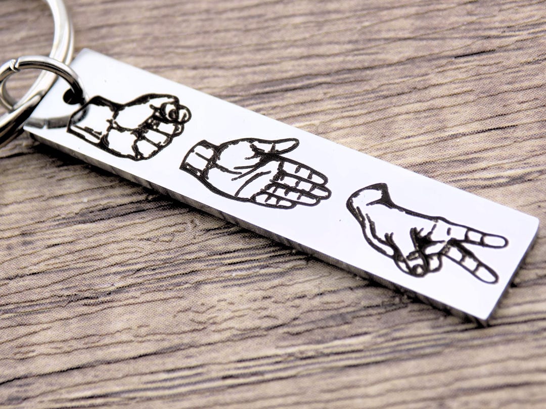 Rock Paper Scissor Laser Engraved Keychain - Etsy
