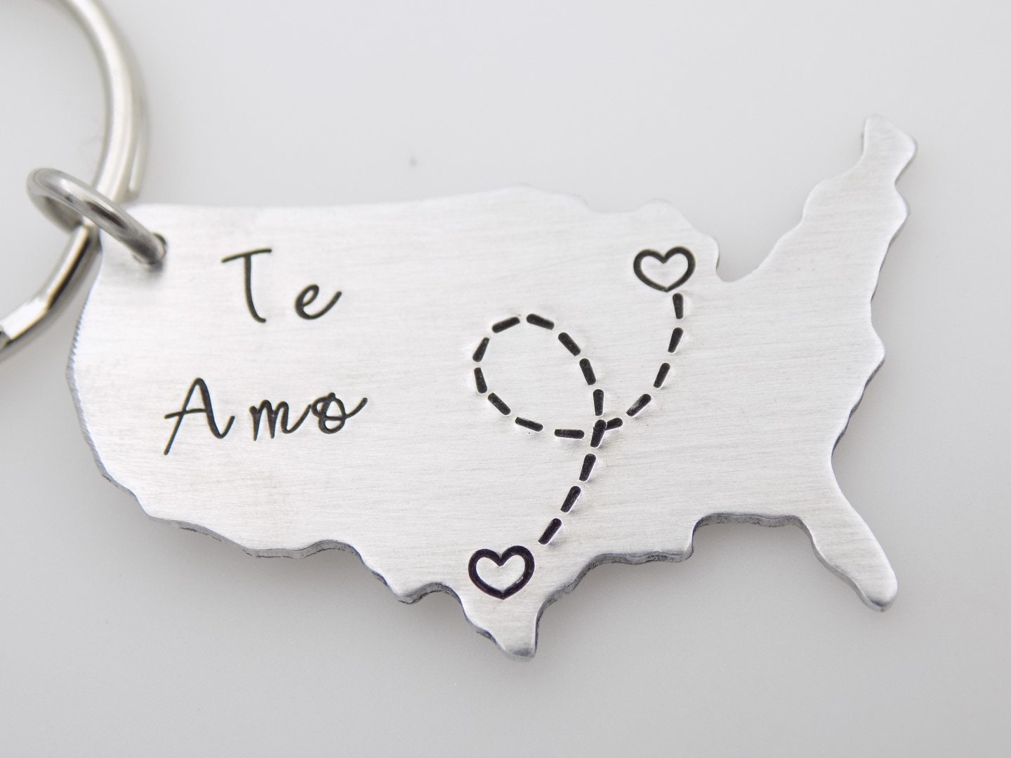 Custom USA Keychain Choose Your Phrase and Your 2 States - Etsy