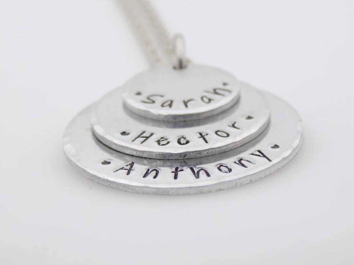Personalized Hand Stamped Stacking Name Necklace Custom With - Etsy