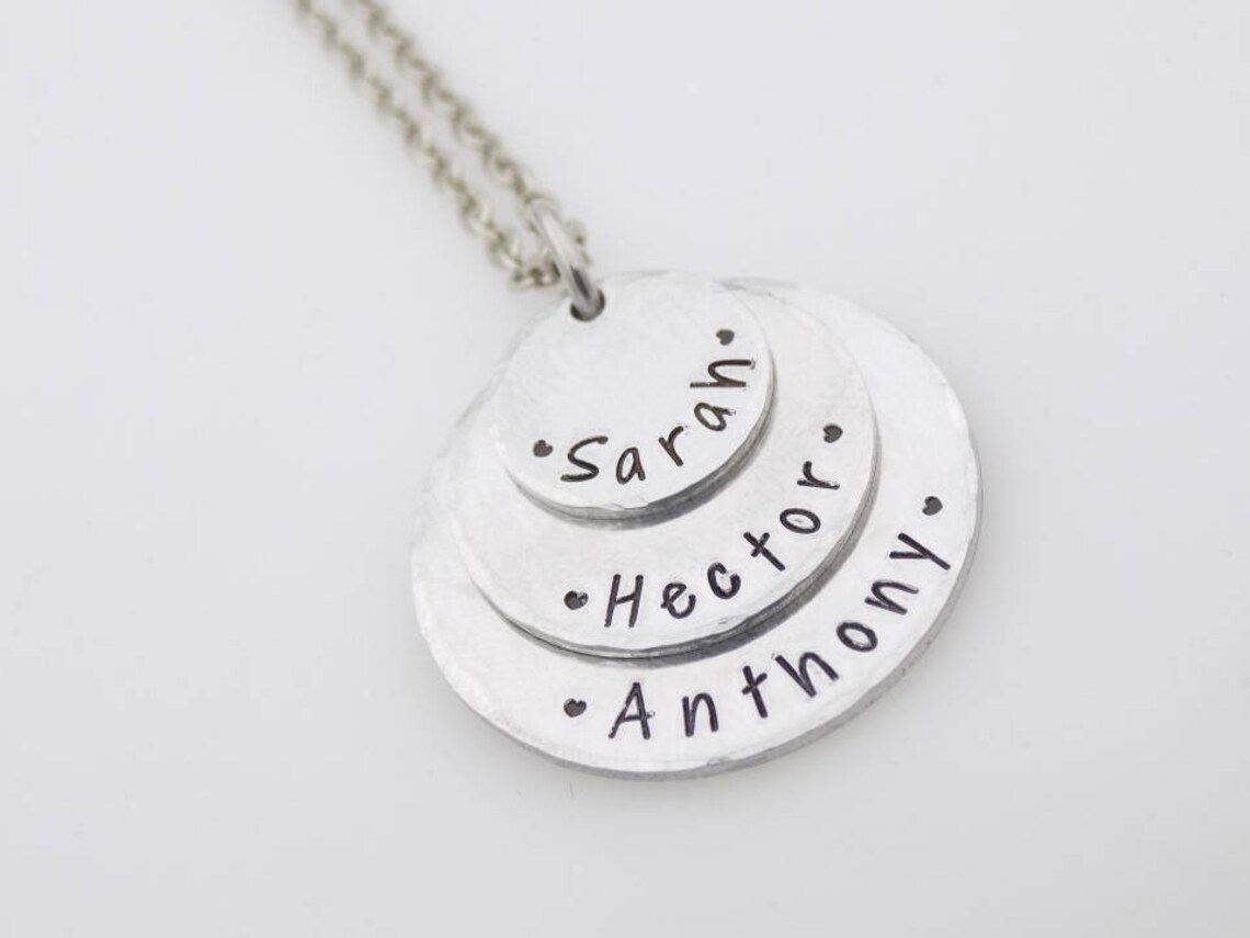 Personalized Hand Stamped Stacking Name Necklace Custom With - Etsy