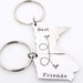 Best Friends Map Custom Long Distance Friendship State Key Chains USA ...