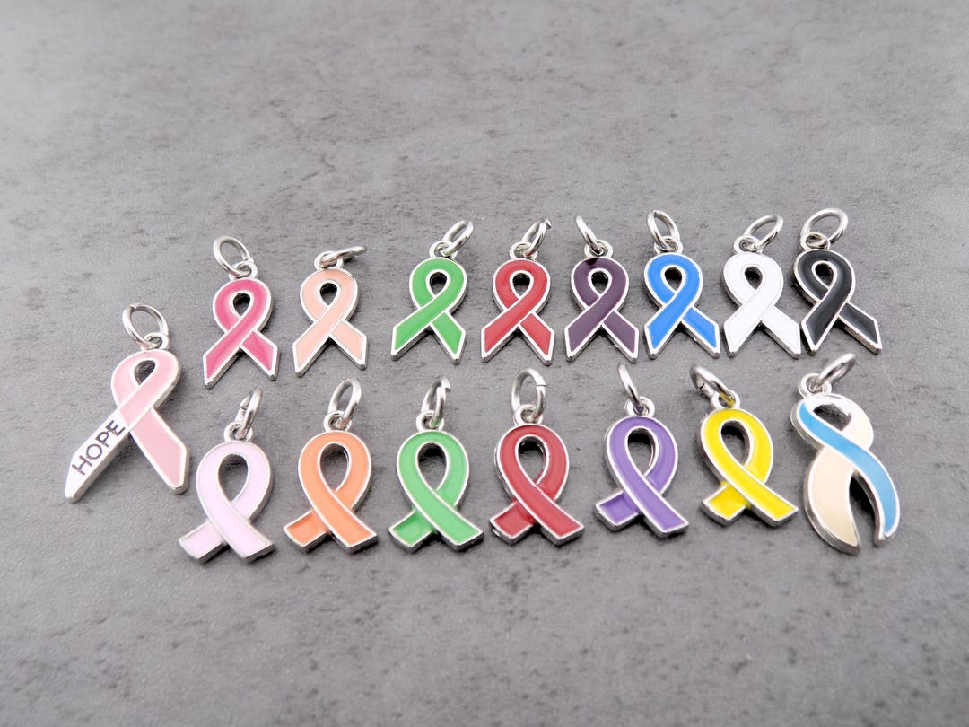 Cancer Ribbon Charms - Charm Addon - Etsy