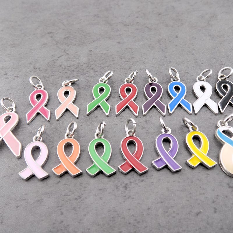 Pink Ribbon Beads - Etsy