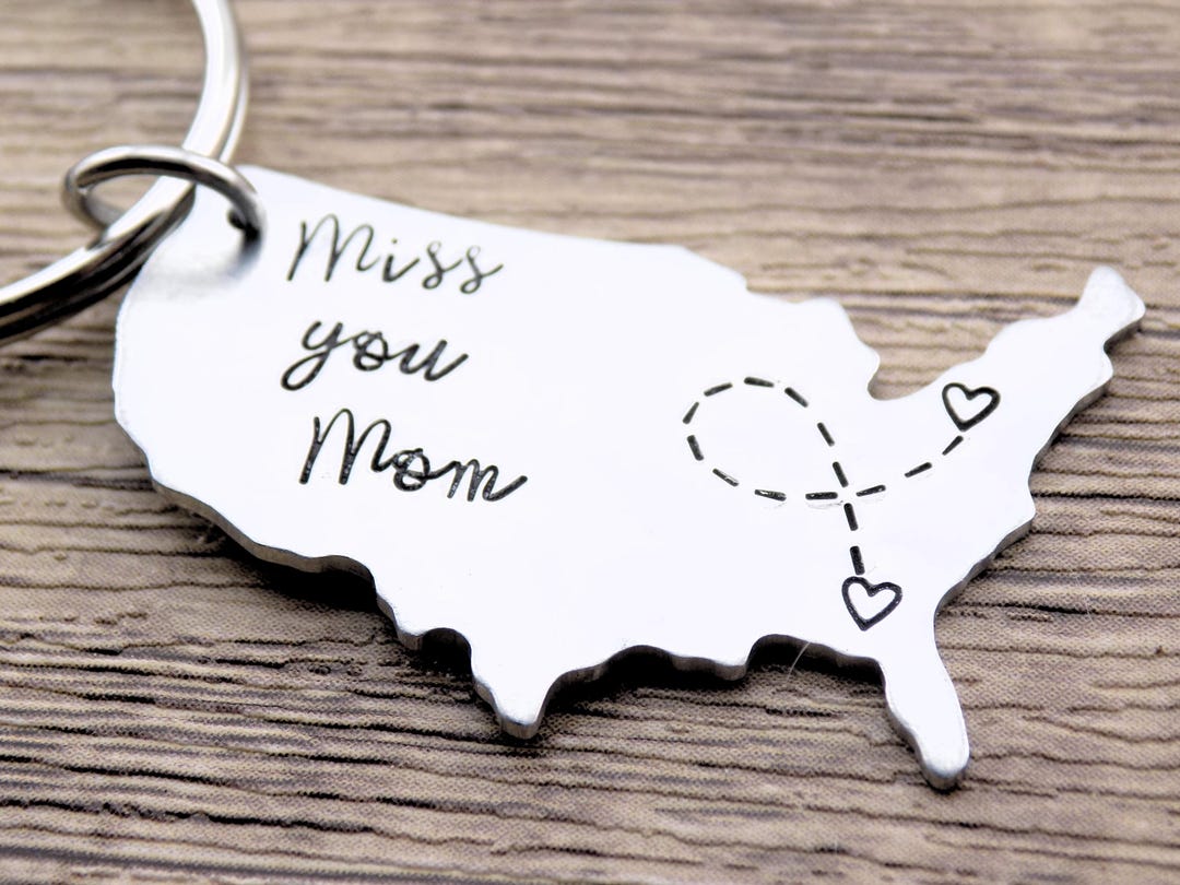 Long Distance Mother, USA Map Keychain for Her - Etsy