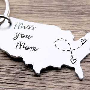Long Distance Mother, USA Map Keychain for Her - Etsy