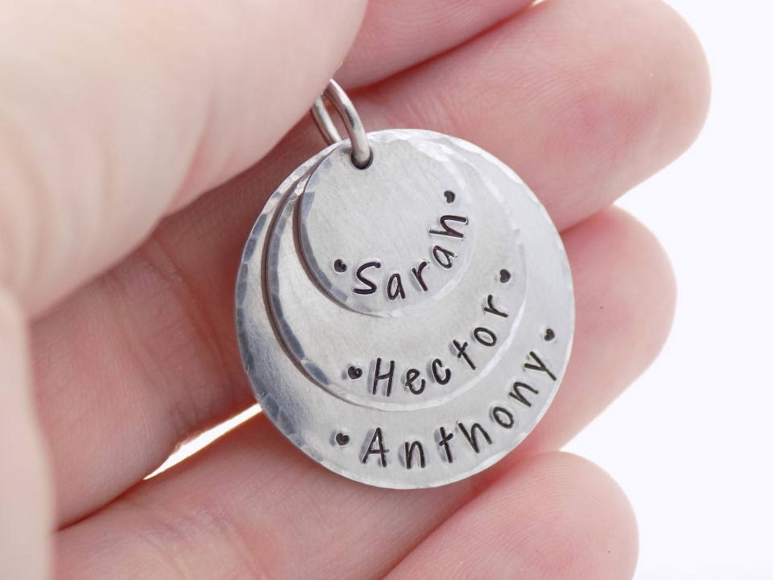 Personalized Hand Stamped Stacking Name Necklace Custom with | Etsy