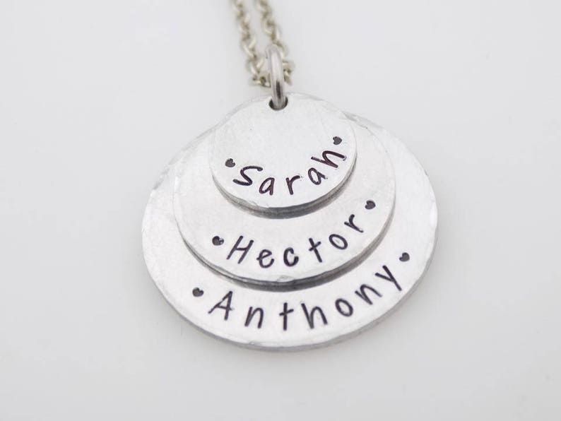 Personalized Hand Stamped Stacking Name Necklace Custom with | Etsy