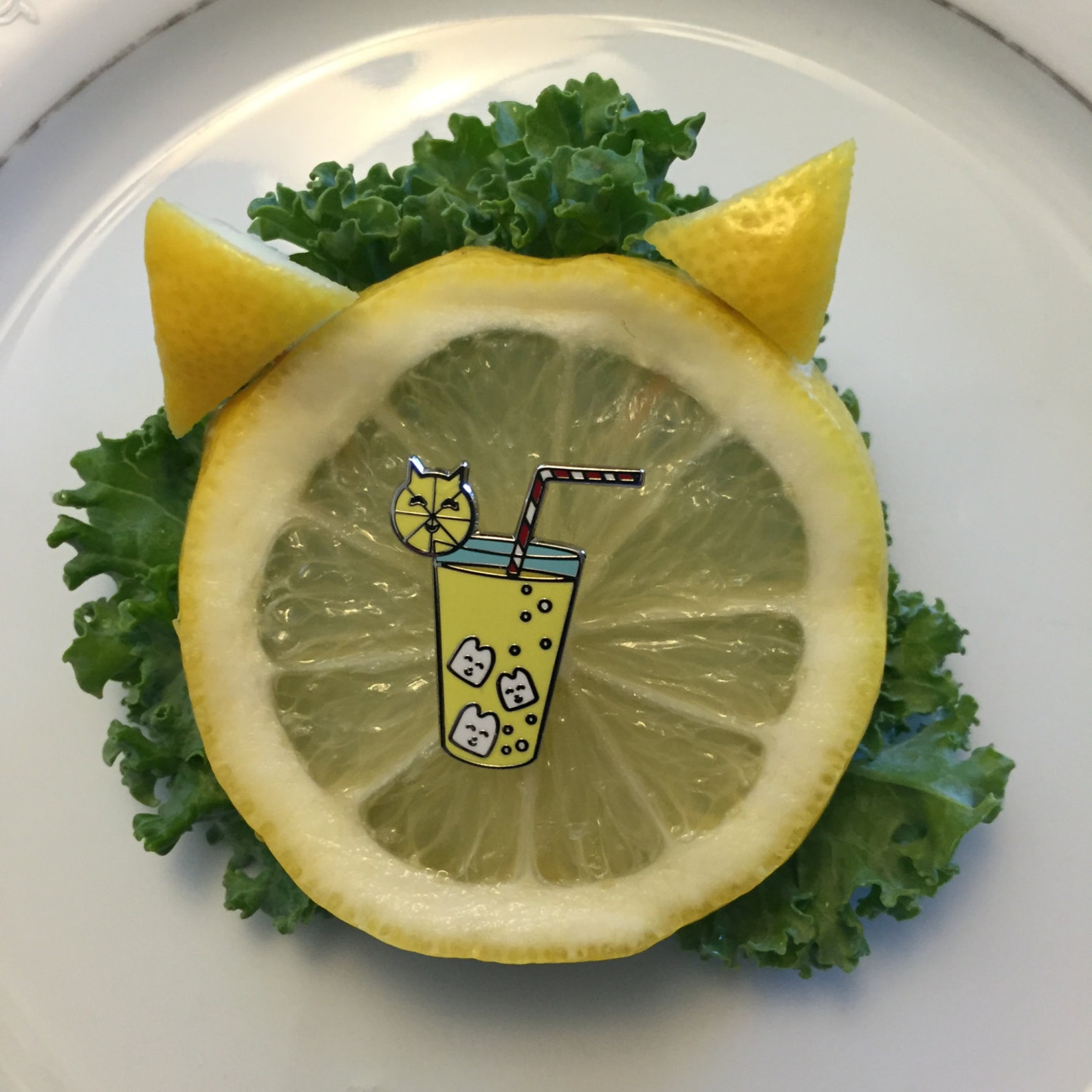 Lemonade Cat Pin Lemon Enamel Pin Sour Glass of Lemonade - Etsy