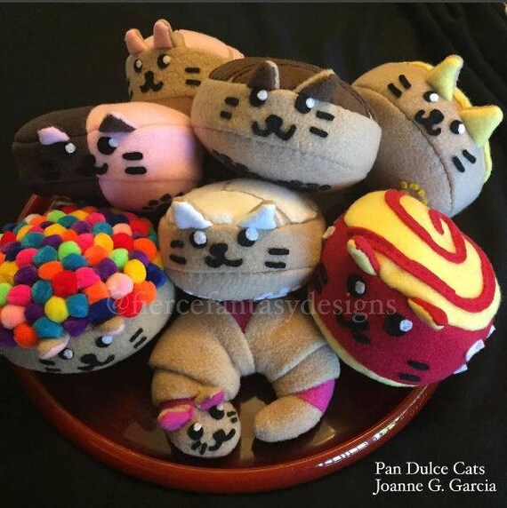 Pan Dulce Cats Concha Cat Plush Mexican bread toy | Etsy