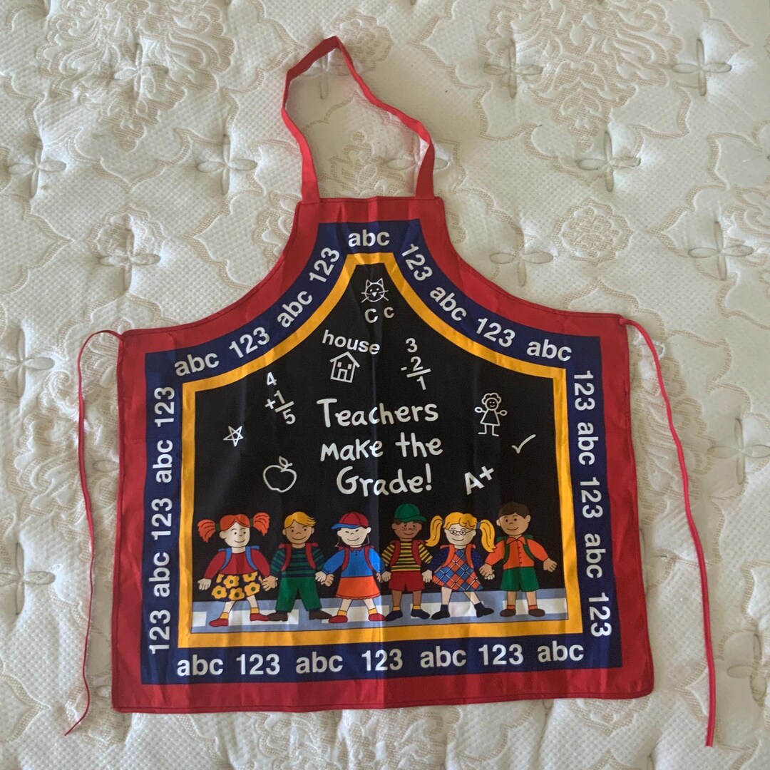 Teacher School Themed Apron Kids, Back to School, School - Etsy