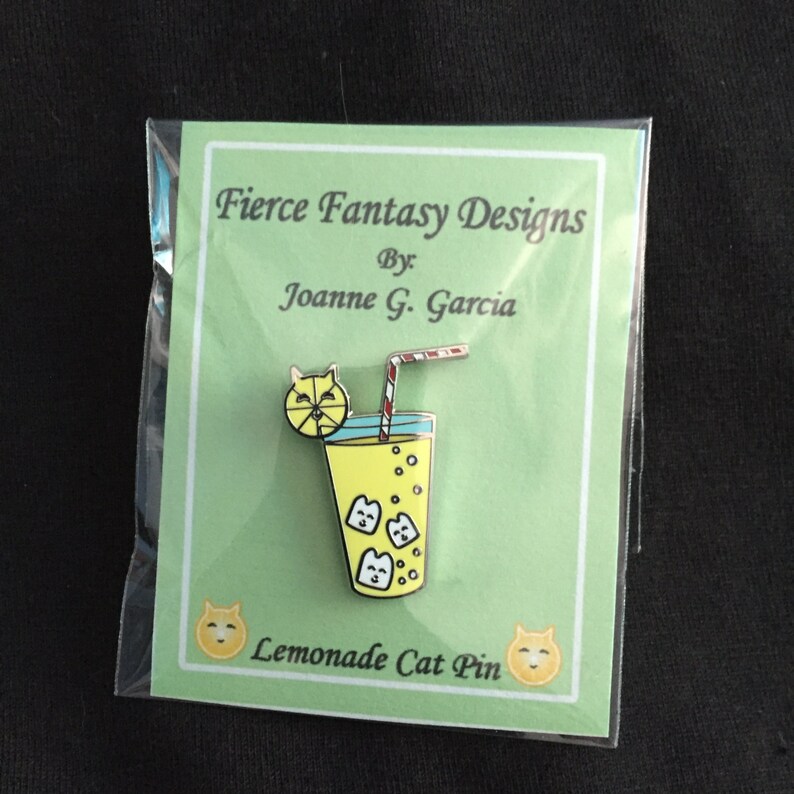 Lemonade Cat Pin Lemon Enamel Pin Sour Glass of Lemonade | Etsy