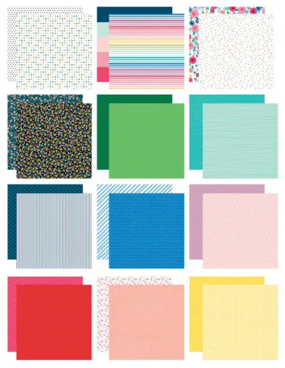CC9207 - 6 X 6" Bright Stack of Patterned Paper - Etsy