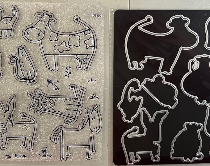 Z8037 - on the Farm Stamp + Thin Cuts - NEW - Etsy