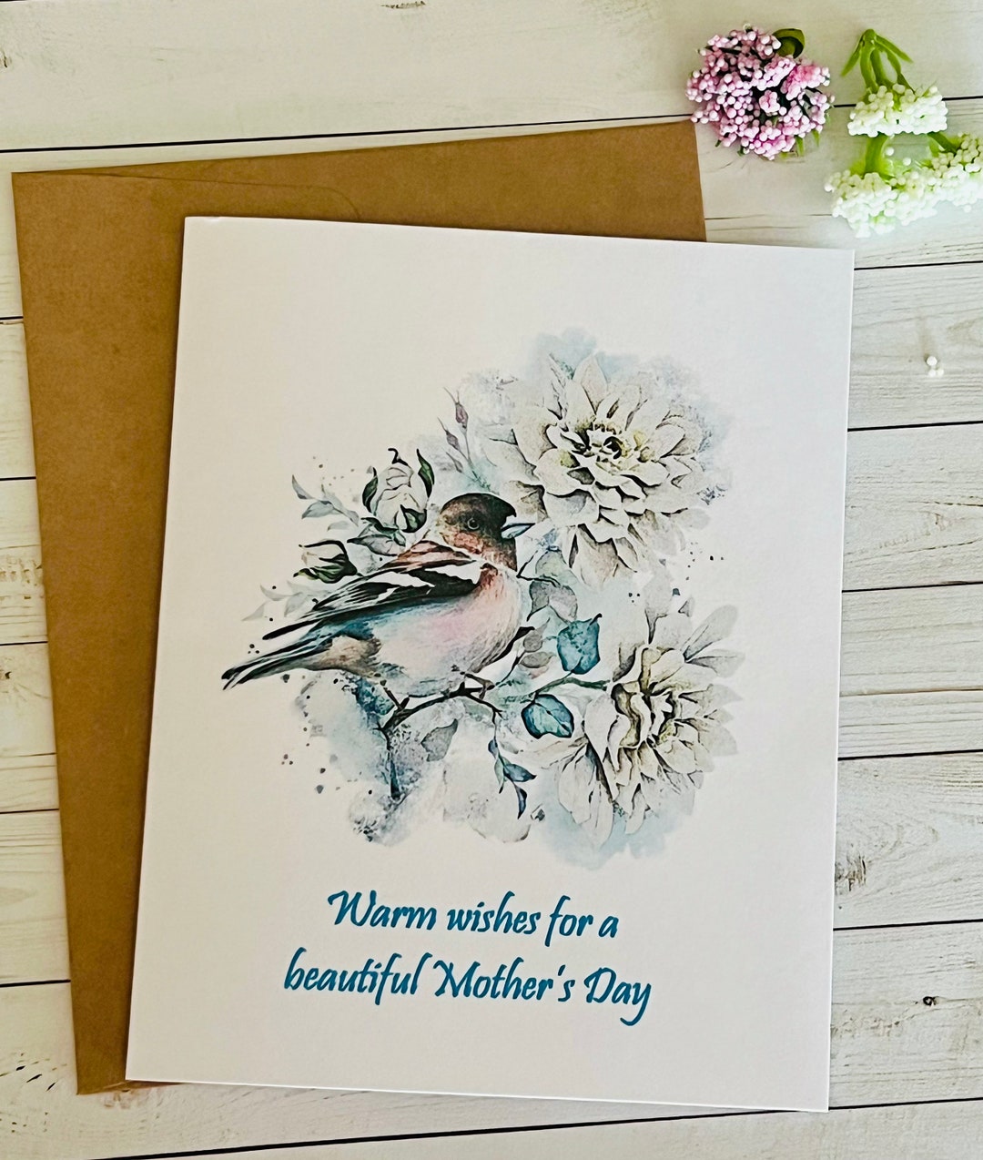 Mothers Day Card With Bird, Watercolor Bird Mother’s Day Cards ...