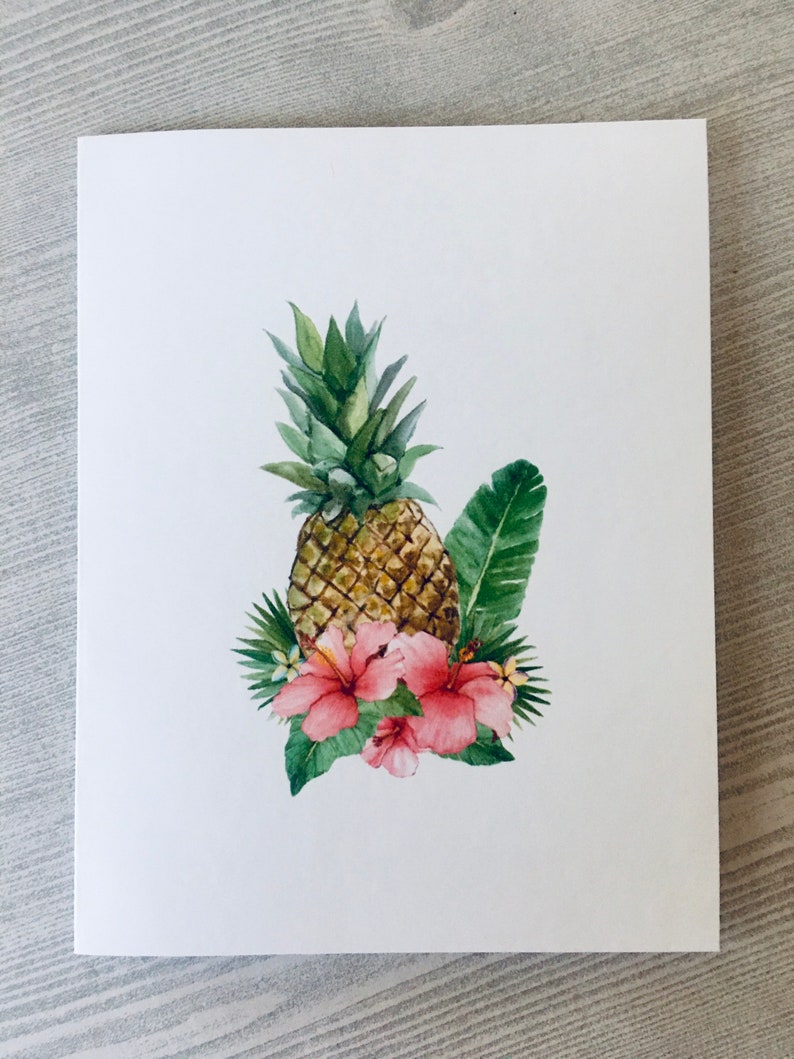 8ct Tropical Note Card Set, Watercolor Cards, Summer Card Set ...