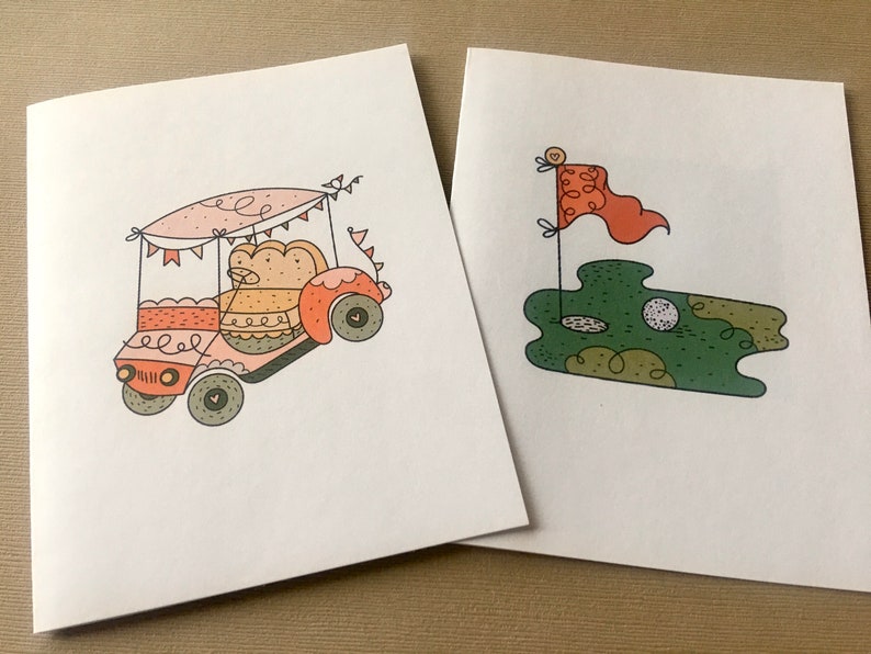 Golf Note Card Set, Personalized Cards for Golfer, Blank Cards for ...