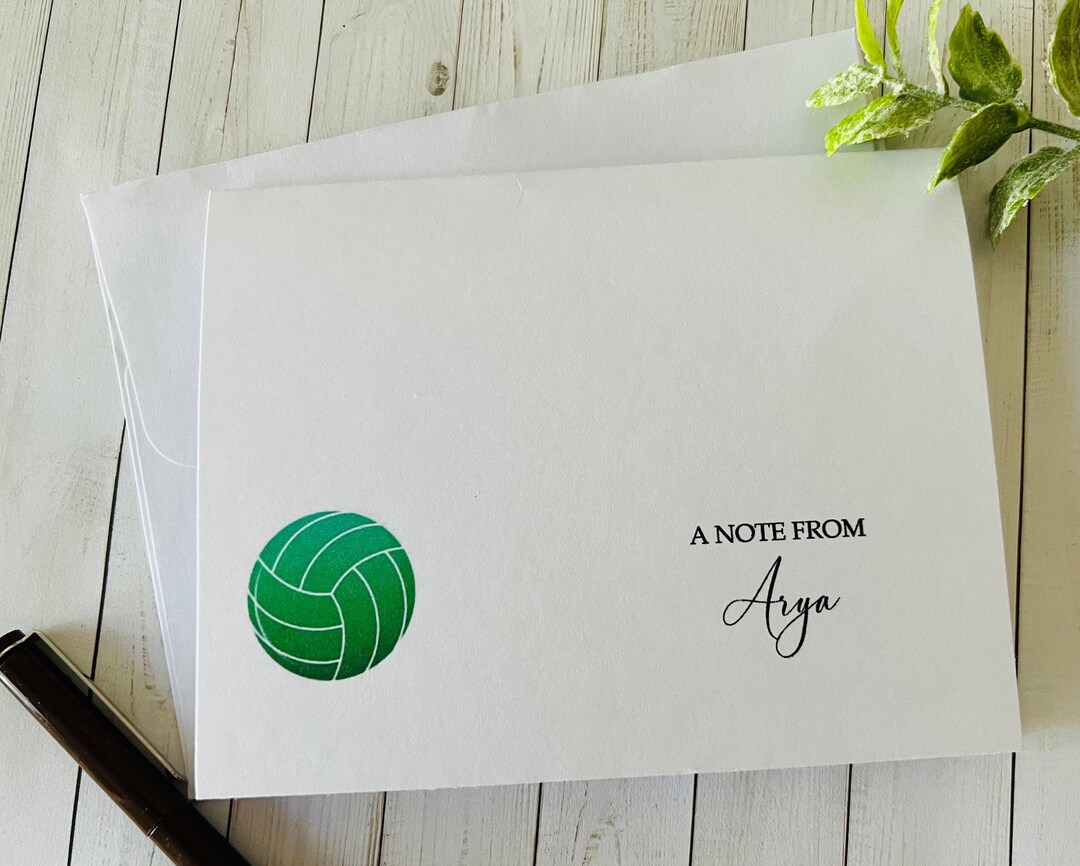 8ct Volleyball Stationery Set, Volleyball Coach Gift, Personalized Note ...