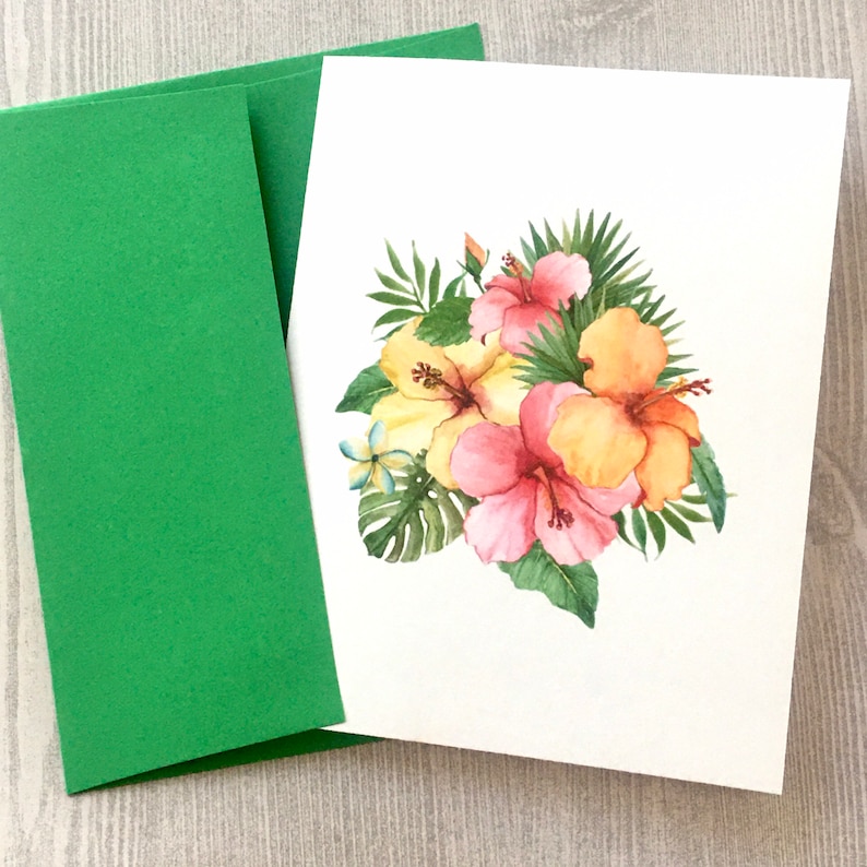 8ct Tropical Note Card Set Watercolor Cards Summer Card Set | Etsy