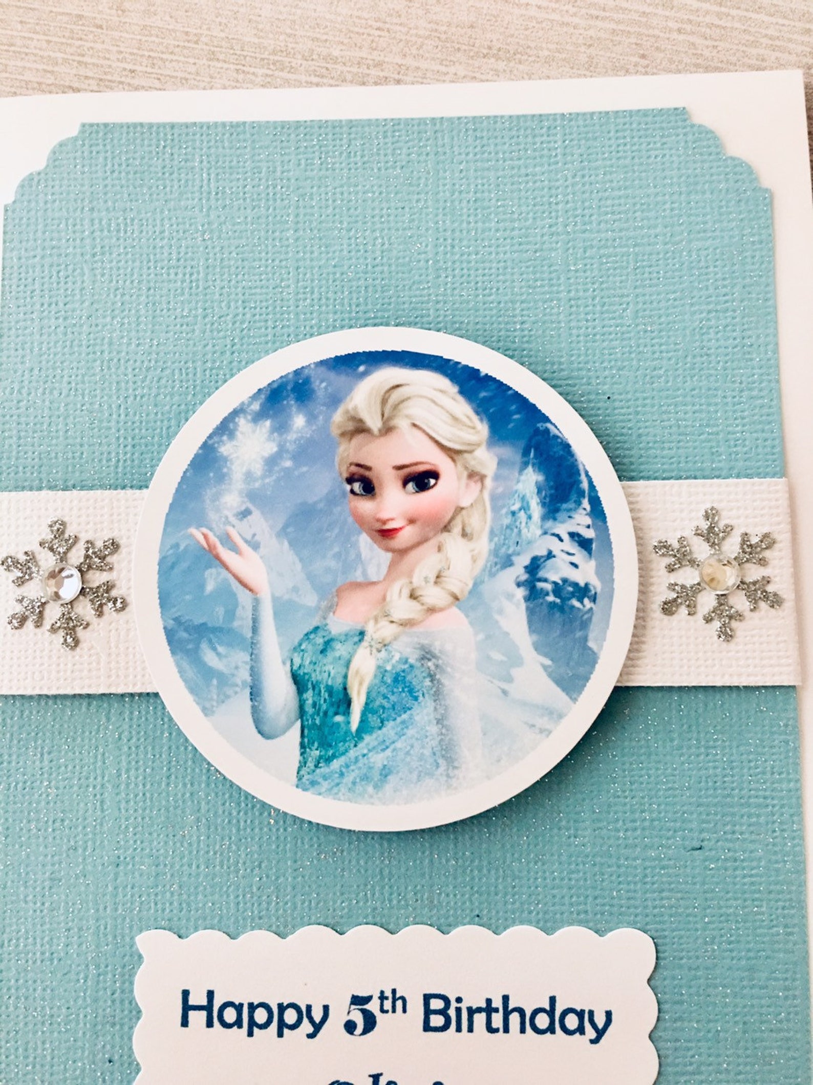 Elsa Inspired Birthday Card Free Personalize Frozen Card - Etsy