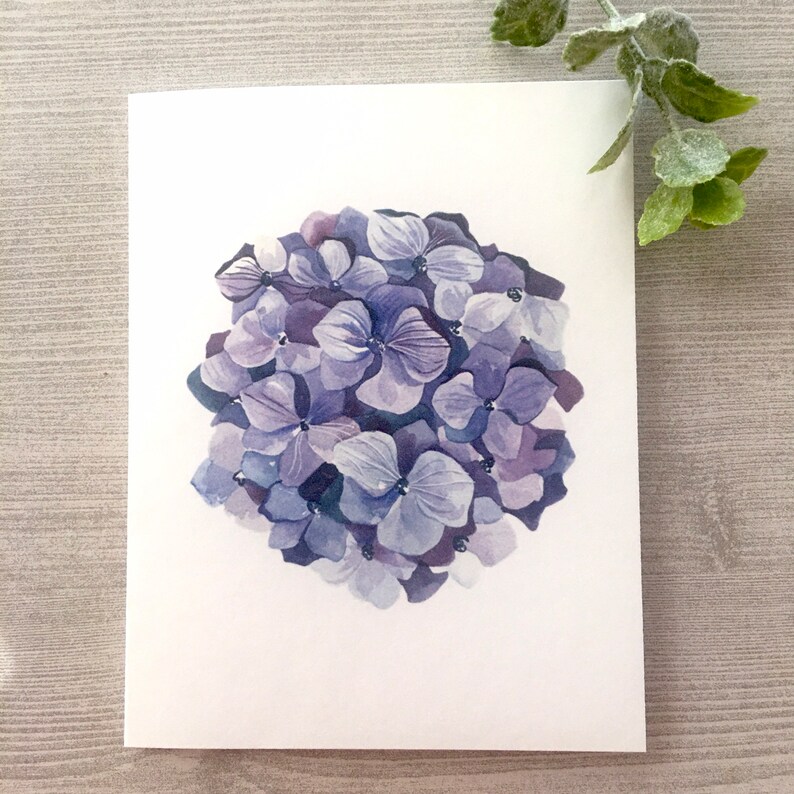 8ct Hydrangeas Card Set Watercolor Hydrangea Cards Blank - Etsy